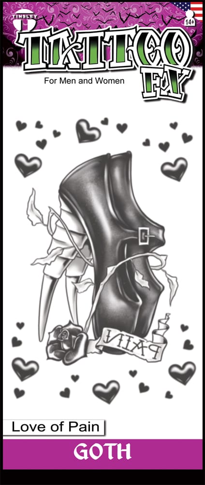 Gothic - Love of Pain - Temporary Tattoo - Tinsley Transfers