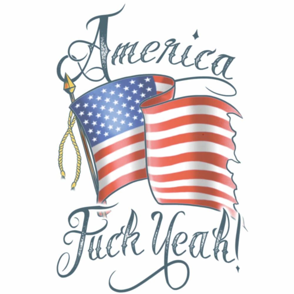 America F@#k Yeah - Best Realistic (Temporary) Tattoo - Tinsley Transfers